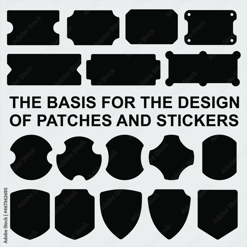 The basis for the design of patches and stickers. All corners are ...