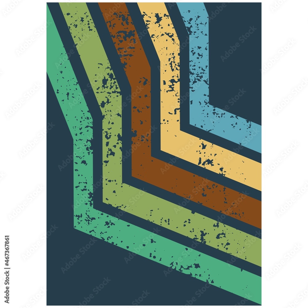Retro vintage 70s style stripes background poster lines. Retro lines ...