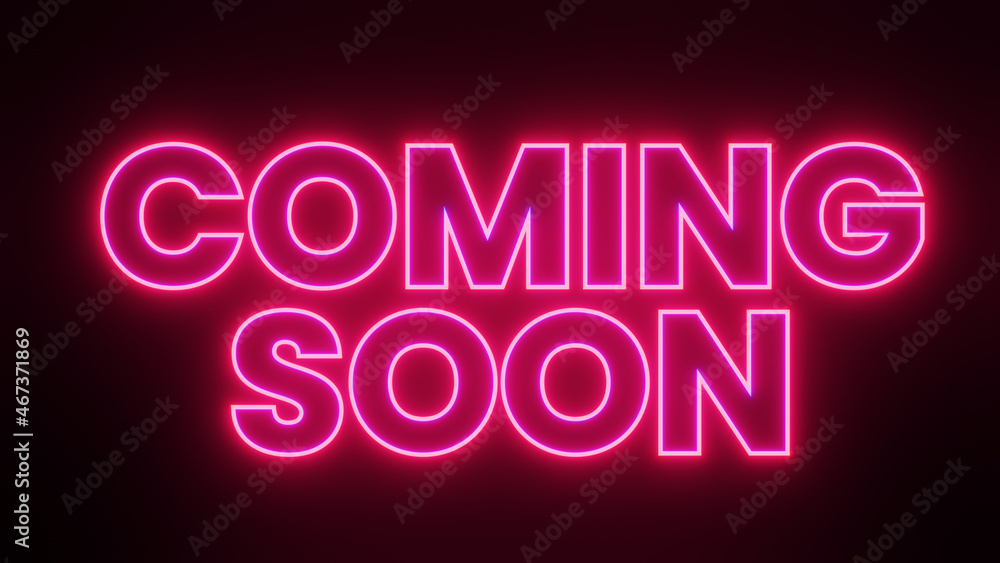 Red Neon Coming Soon Sign Stock Illustration | Adobe Stock