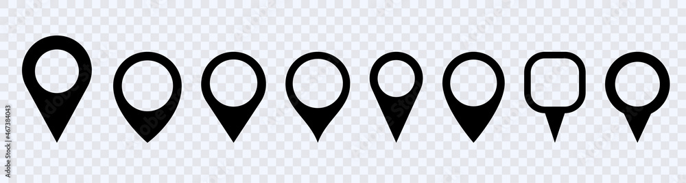Map pin icons set. location pin simple vector symbols Stock Vector ...