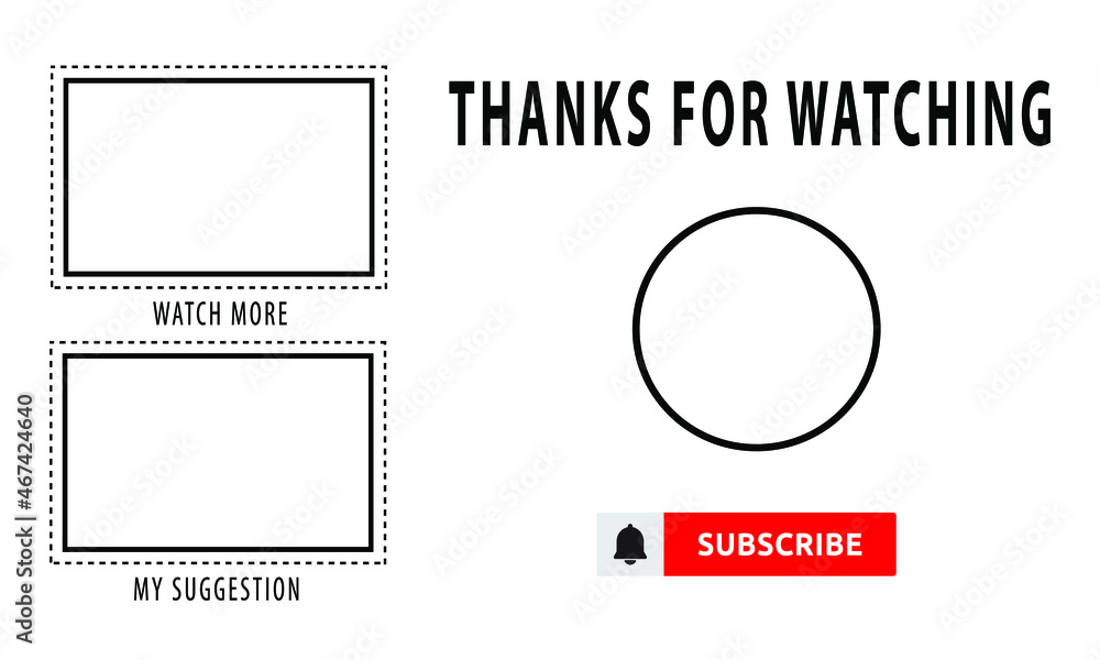 Youtube End Screen with wihte background. Youtube Video Template ...