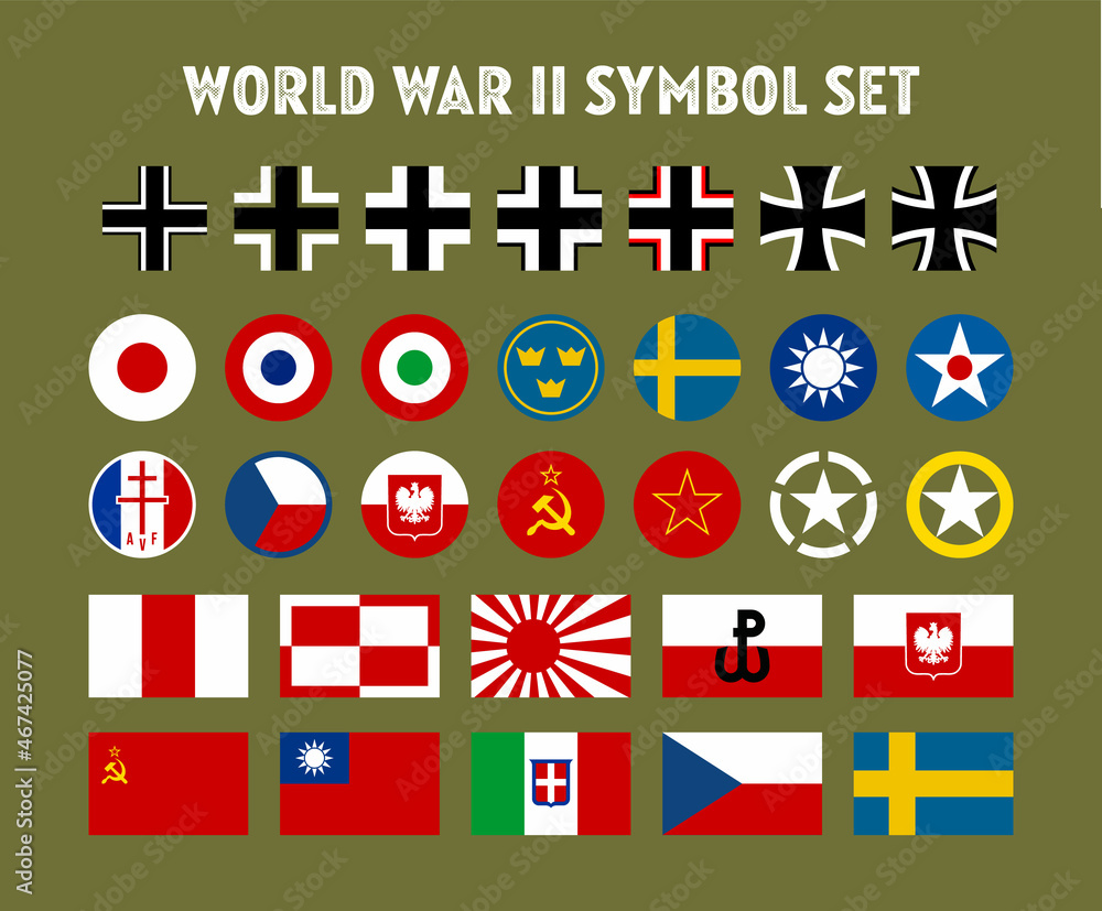 world war 2 markings vector pack Stock Vector | Adobe Stock
