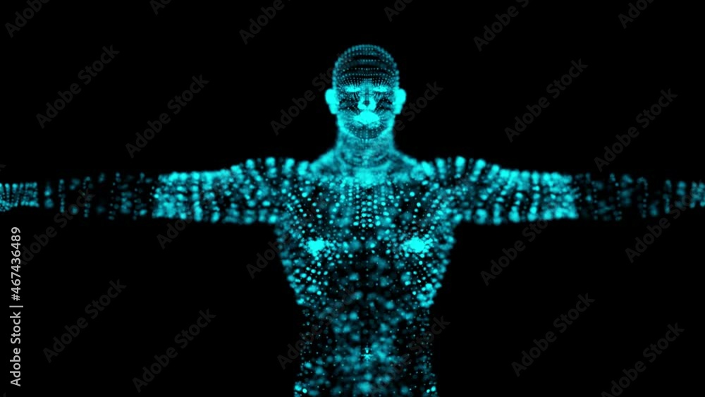 Human body low poly wireframe. Futuristic scan set, human hologram ...