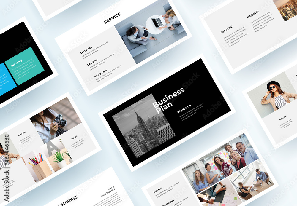 Business Plan Presentation Layout Stock Template | Adobe Stock
