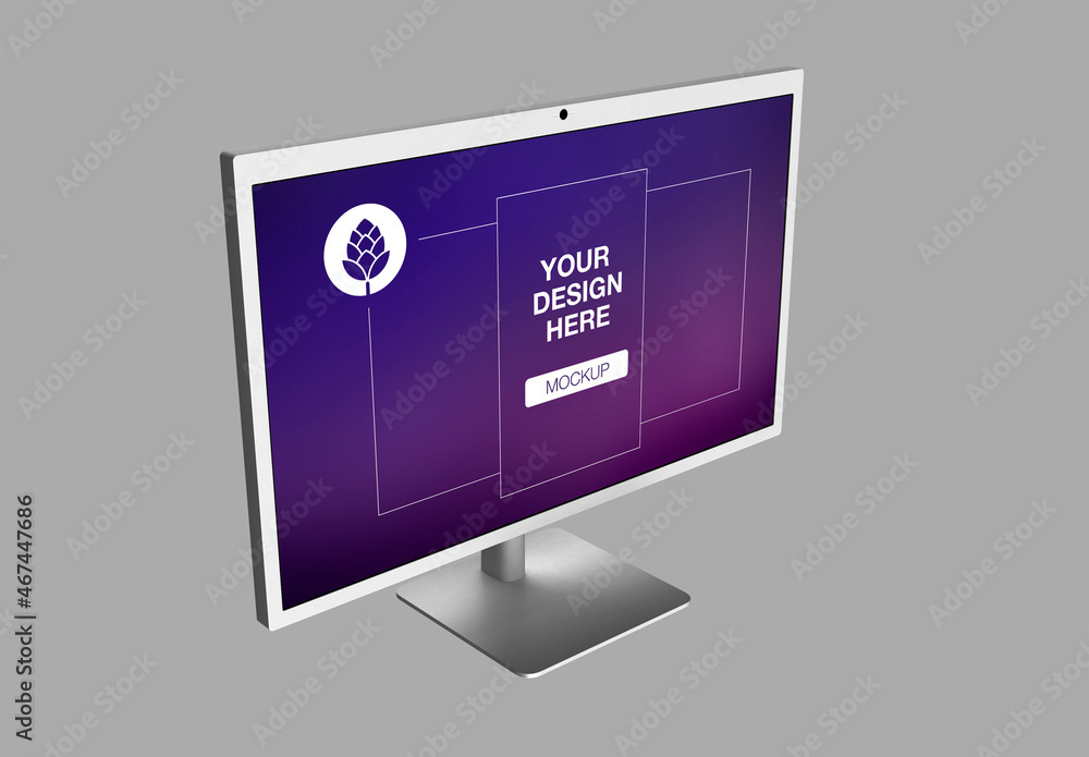 Computer Monitor Mockup Stock Template | Adobe Stock