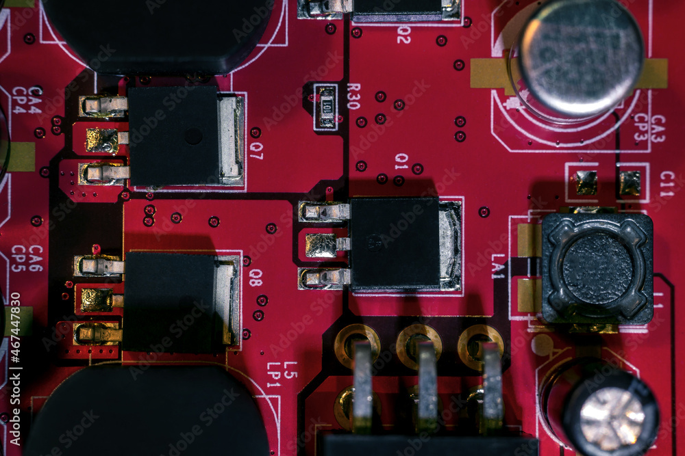 Póster Large elements of a video card for a modern new generation ...