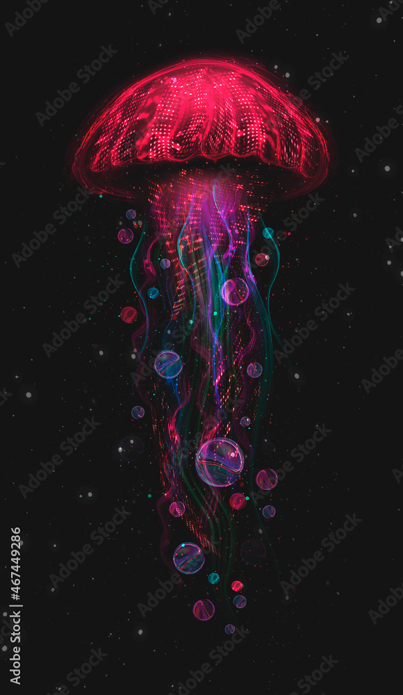 Neon Rainbow Jellyfish