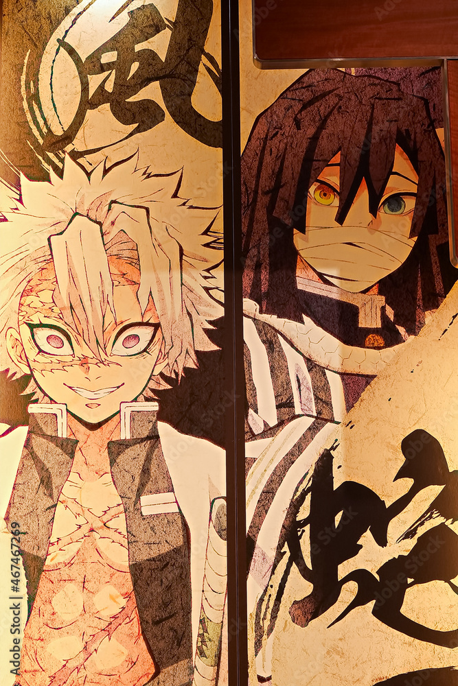 Osaka,Japan - Nov 5,2021 : Photo of Obanai Iguro and Sanemi Shinazugawa ...