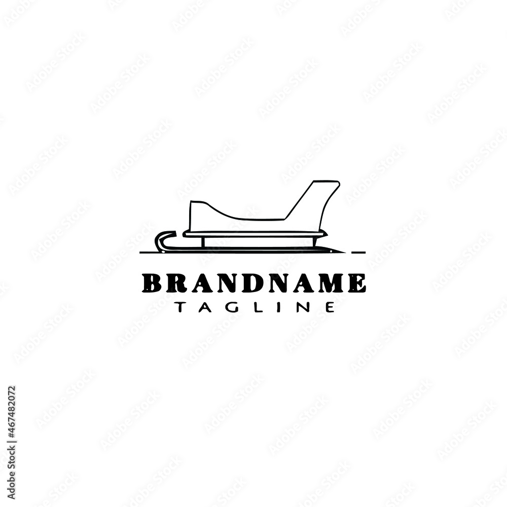 toboggan logo cartoon icon design template black isolated vector ...