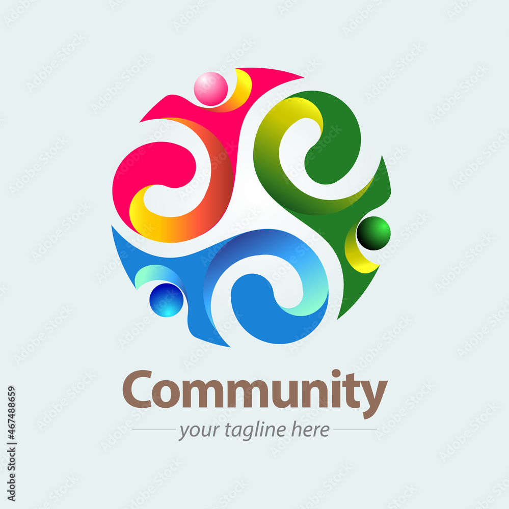 Community or Teamwork Culture Work Circle Logo Design Stock Vector ...