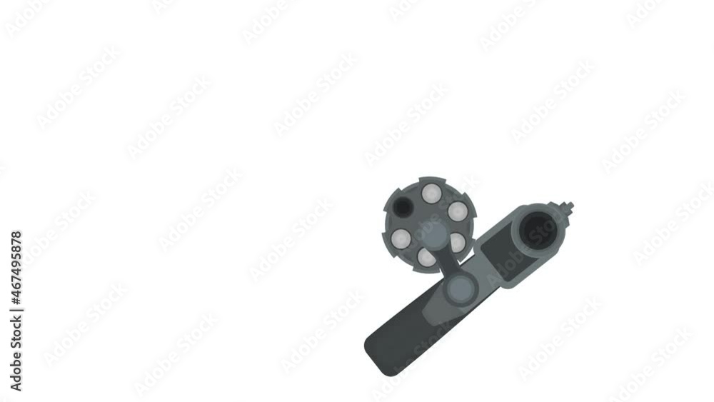 Revolver. Animation of revolver shooting, alpha channel is on. Cartoon ...