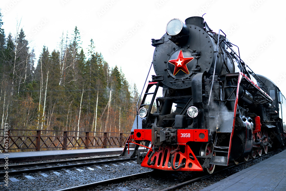 Republic of Karelia Russia - Soviet L-series steam locomotive with the ...