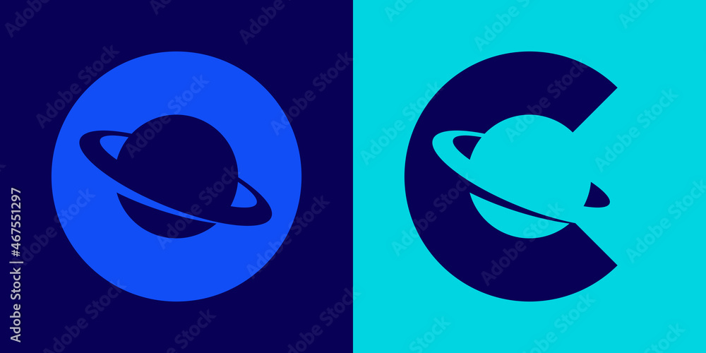 Saturn with its ring vector icon. Trendy flat saturn with its ring on ...