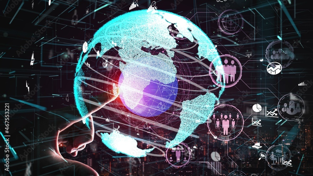 People network and global communication conceptual. Business people ...