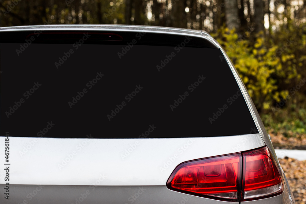 Rear window Car Mockup outdoors Places For Design, Car decal stickers ...