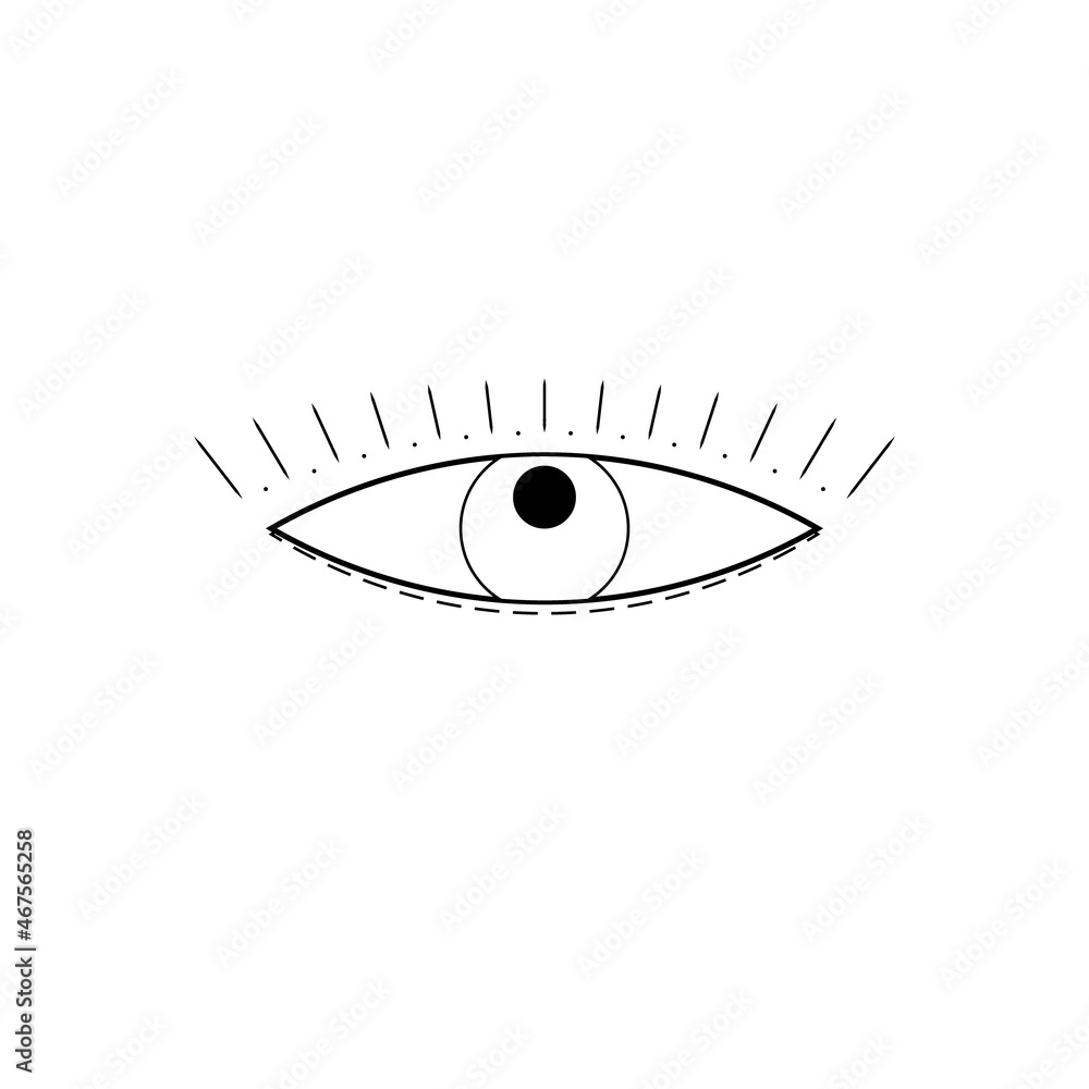 minimalist eye tattoo design in line art. Stock Illustration | Adobe Stock