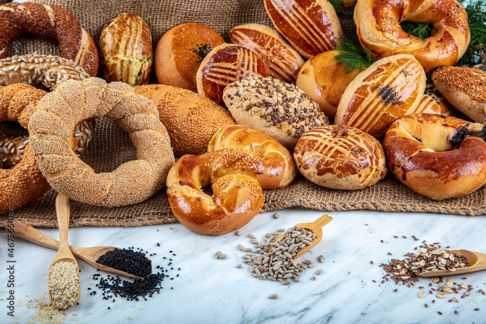 Turkish bakery, pastry products. Assorted Turkish pastry products ...