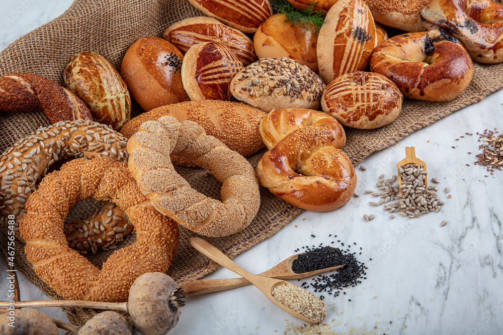 Turkish bakery, pastry products. Assorted Turkish pastry products ...