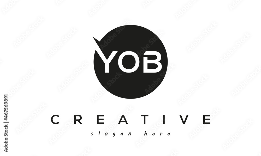 YOB creative circle letters logo design victor Stock Vector | Adobe Stock