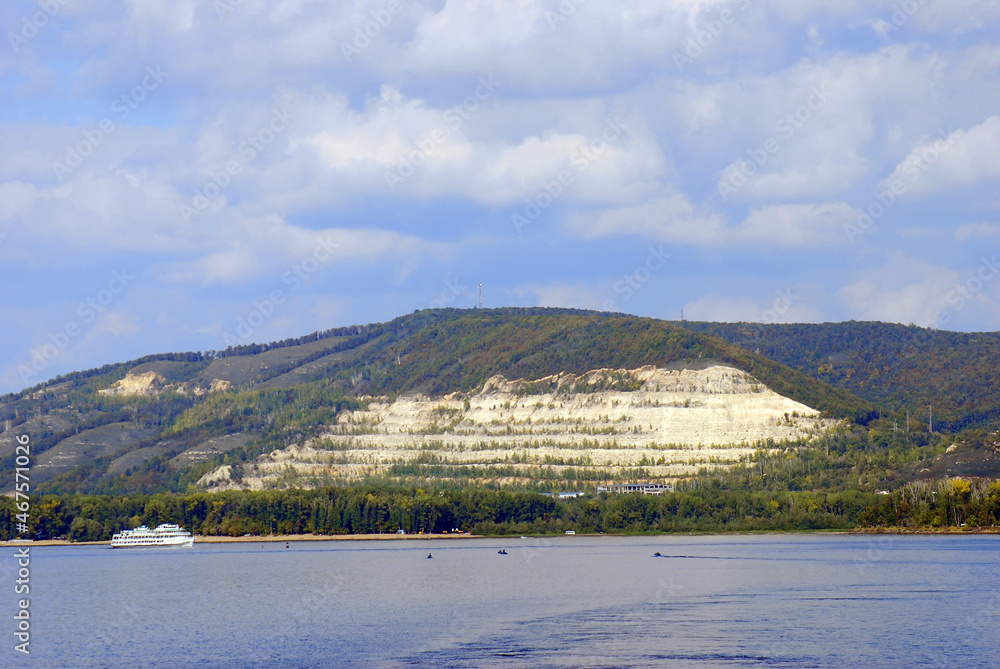 Russian nature. The Volga river panorama. Stock Photo | Adobe Stock