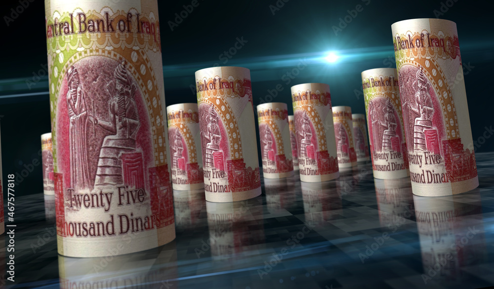 Iraq Dinar money banknotes pack illustration Stock Illustration | Adobe ...