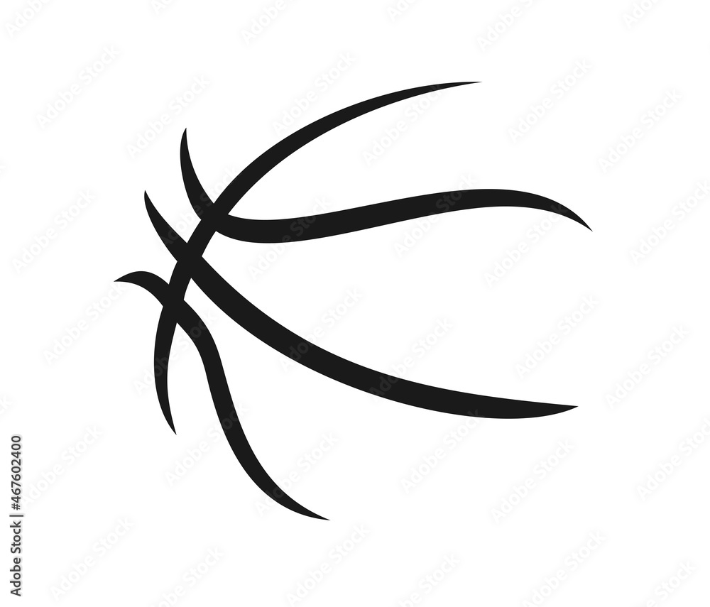 Vector design of the seam of a basketball. Stock Vector | Adobe Stock