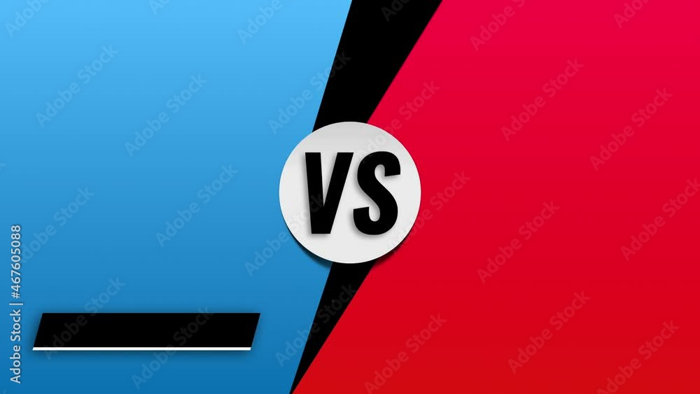 Versus competition with two sides (blue VS red) and a lightning bolt on ...