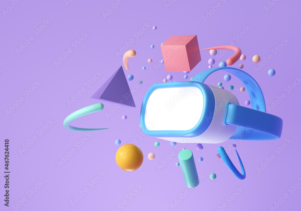 Metaverse next generation of the internet. 3d virtual reality headset ...