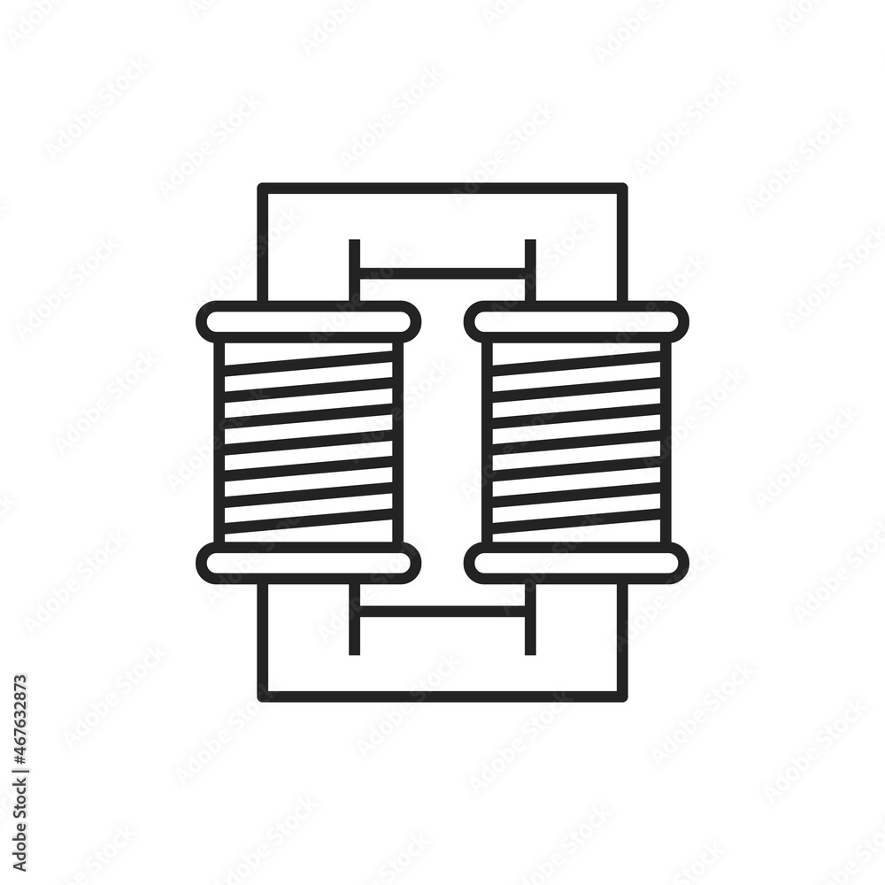 Electrical circuitry two coils connected parallel isolated outline icon ...