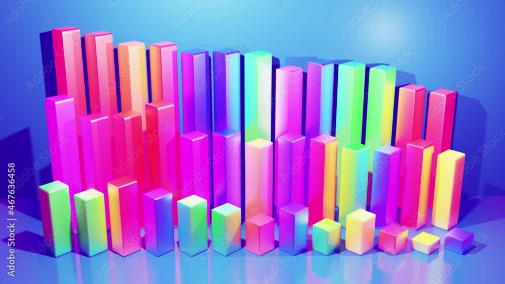 abstract infographics from multi-colored columns in rows, beautiful ...