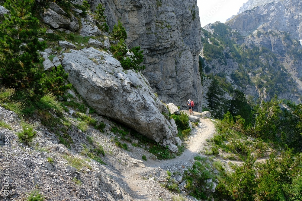 Beautiful mountain views on trail from Theth Valley to Valbona Valley ...