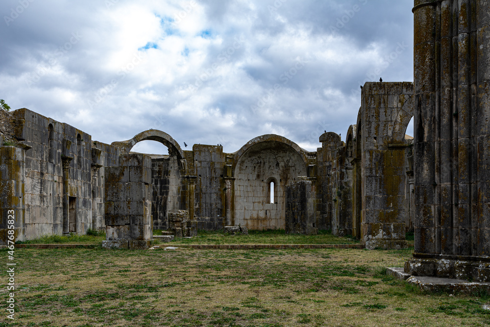 The ruins of a medieval gothic Abbey of the Most Holy Trinity remained ...