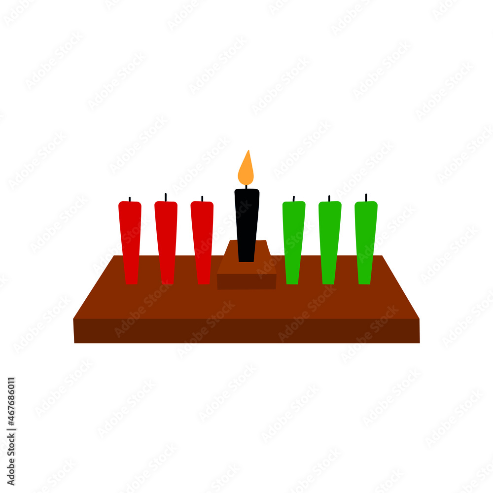 Kinara. Traditional Kwanzaa symbols. Isolated on white background ...