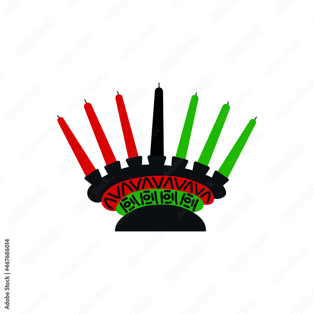 Kinara. Traditional Kwanzaa symbols. Isolated on white background ...