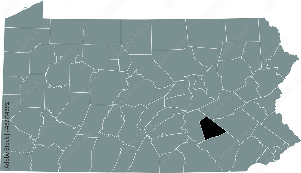 Vetor de Black highlighted location map of the Lebanon County inside ...