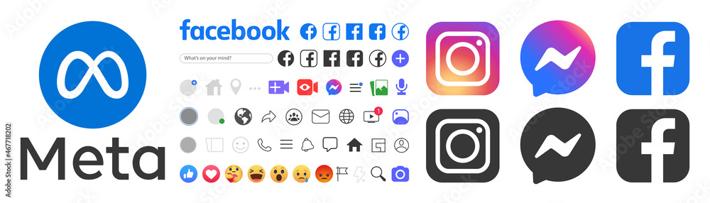 Meta logo. Meta, Facebook rebrand concept. Meta icon in blue color ...