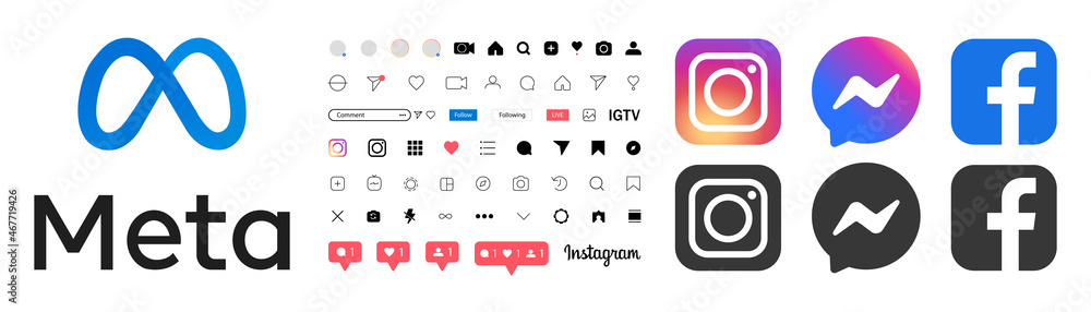 Meta logo. Meta, Facebook rebrand concept. Meta icon in blue color ...