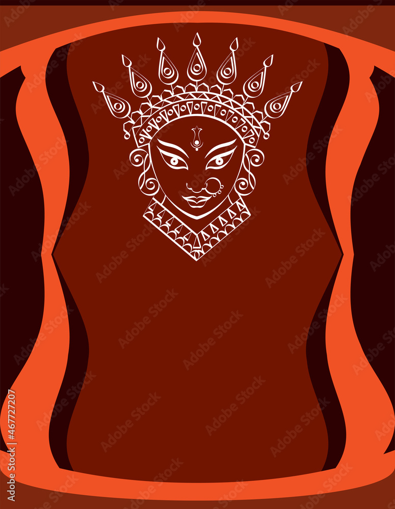 Durga Goddess Of Power, Divine Mother Of The Universe Stock Vector ...
