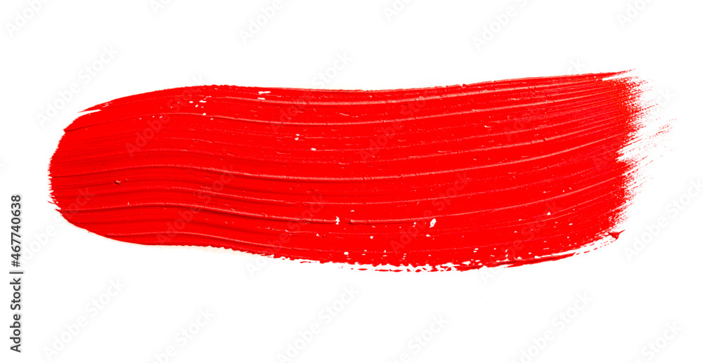 Red brush stroke isolated on white background. Red abstract stroke ...