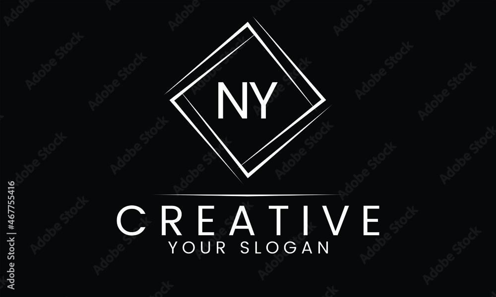 NY Logo Letter design template, Letter NY logo design, Alphabet letters ...