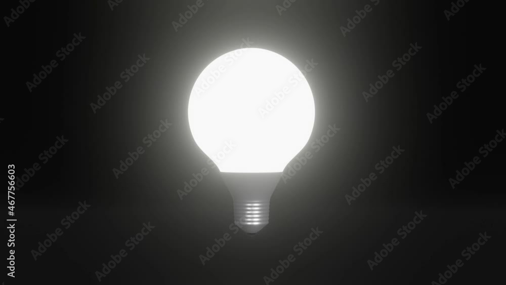 Switching on light lamp animation, flickering and turning off Stock ビデオ ...