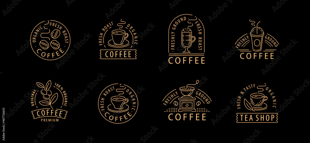 Coffee label set. Badges for restaurant or cafe menu Stock Vector ...