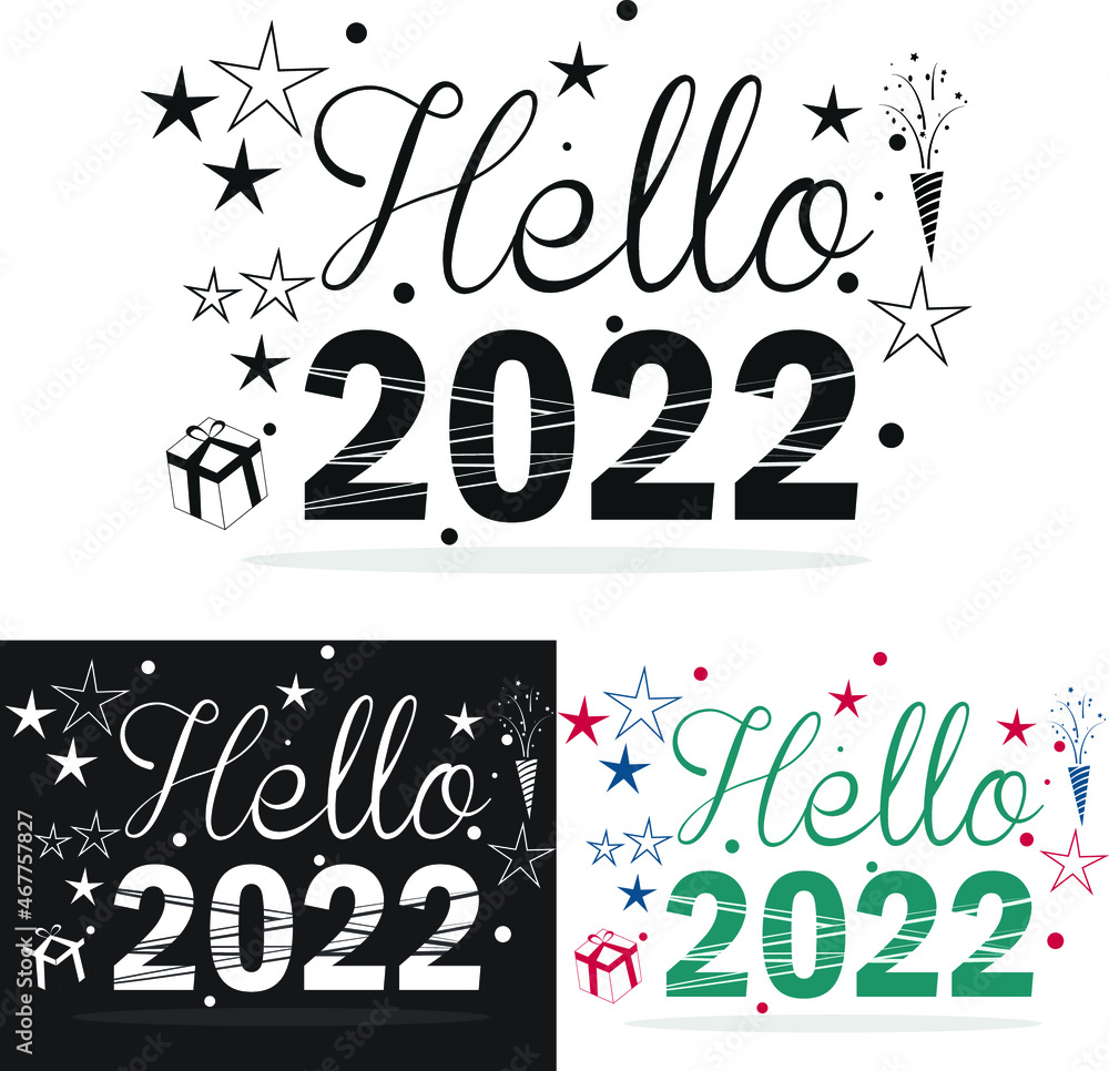Hello 2022, Goodbye 2021 Typography Design. Stock Vector | Adobe Stock