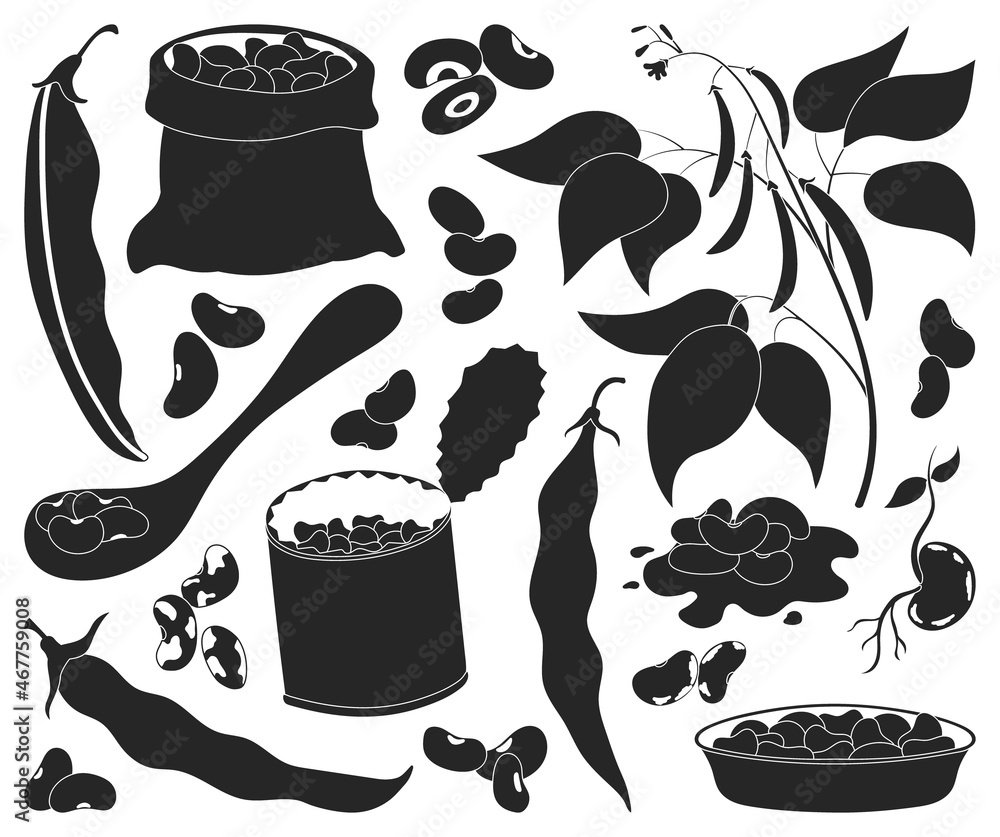 Bean of food vector illustration on white background .Isolated black ...