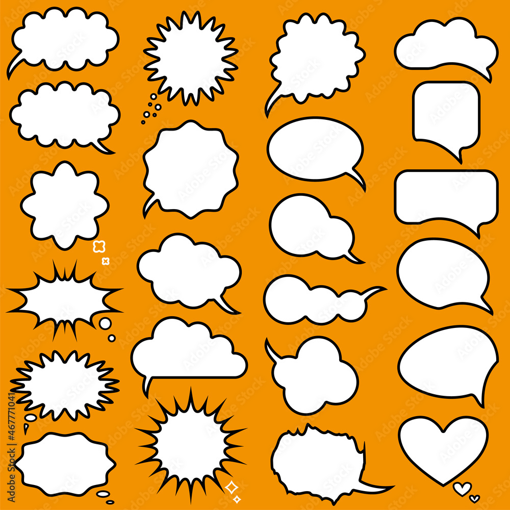 Vector black and white speech bubbles Stock Vector | Adobe Stock