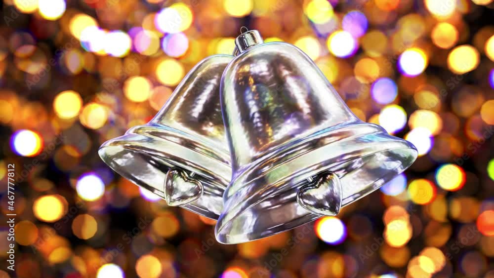 Realistic looping 3D animation of two cozy silver metallic Christmas ...