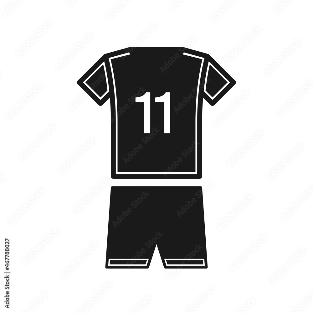11 number soccer jersey icon isolated on white background. Sports ...