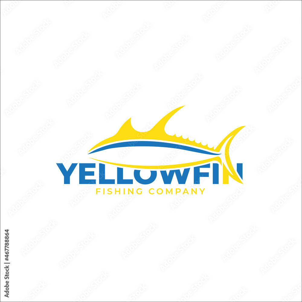 yellowfin tuna fishing logo vector Stock Vector | Adobe Stock