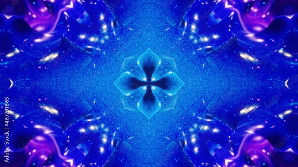 3d render. Abstract symmetric 3D structures like liquid kaleidoscope ...