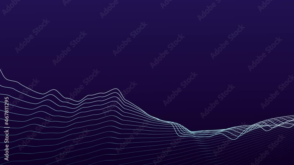 Concept of an abstract animated background. Fluid, wavy objects flowing ...